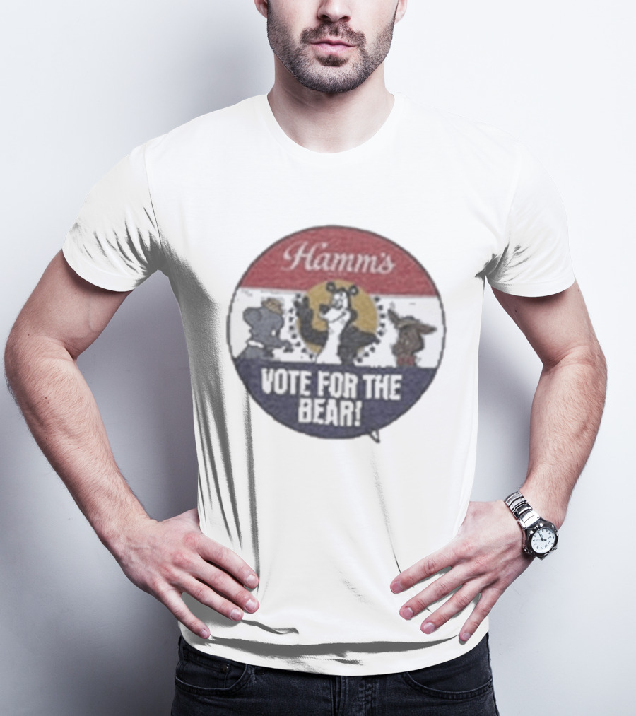 Hamms Vote For The Bear Barn Owl Seattle Faded Ringer T-Shirt