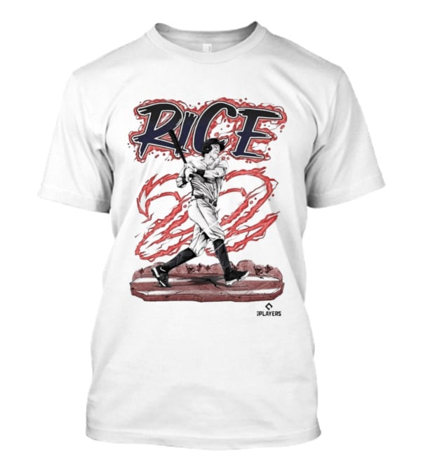 Rice 22 Power Swing Baseball Player Action T-Shirt