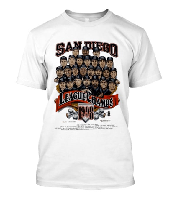 San Diego Padres 1998 League Champs Legends Team Montage T-Shirt