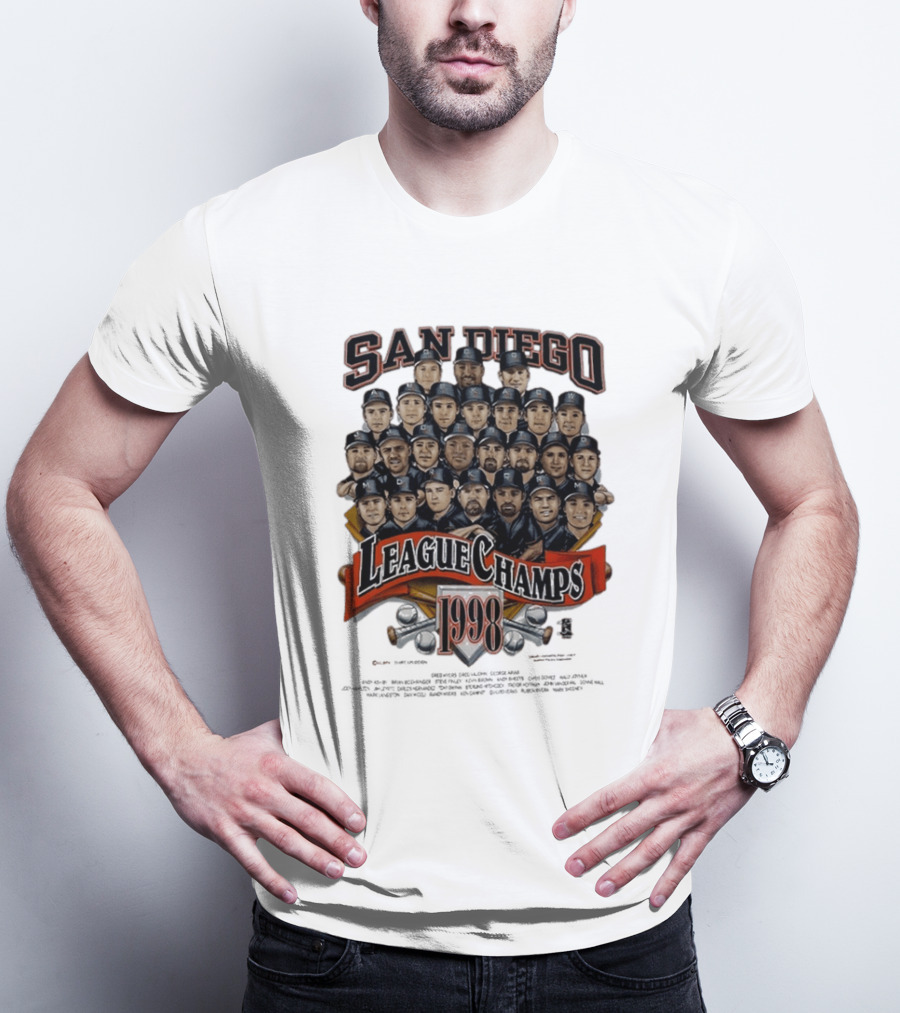 San Diego Padres 1998 League Champs Legends Team Montage T-Shirt