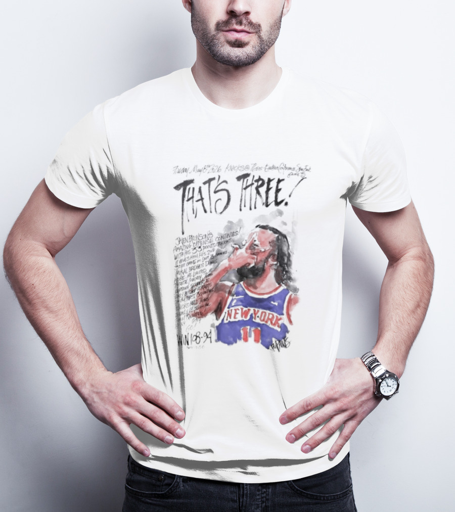 Jalen Brunson New York Knicks That's Three Win Basketball Player T-Shirt