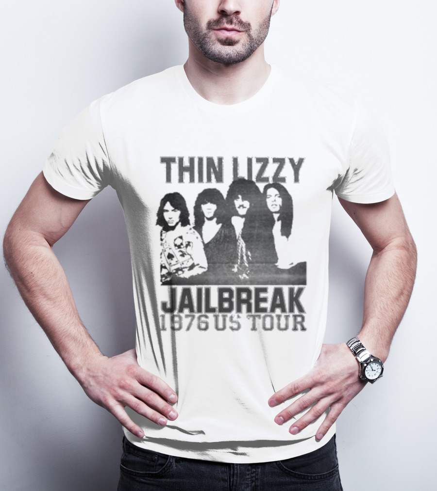 Thin Lizzy Jailbreak 1976 US Tour Classic Rock Band Merch T-Shirt