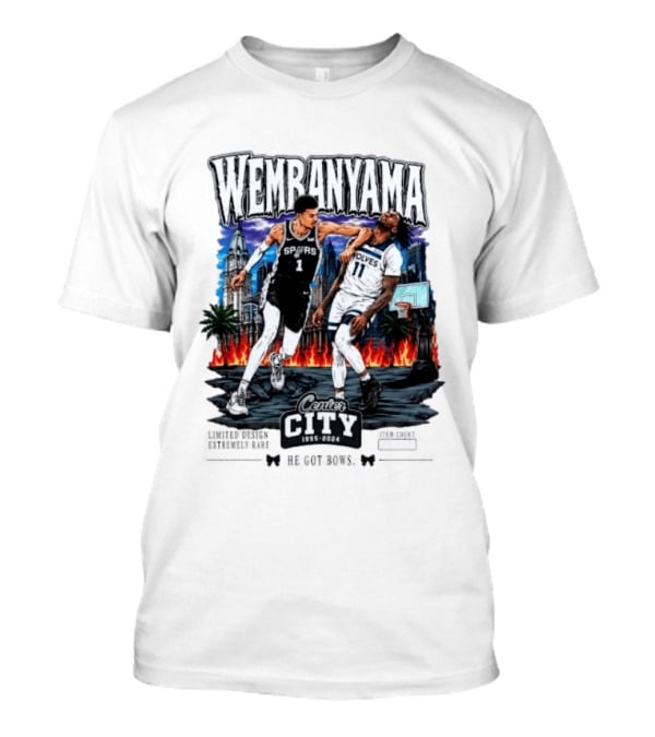 Wembanyama Spurs Center City 1995 2024 Basketball Matchup T-Shirt