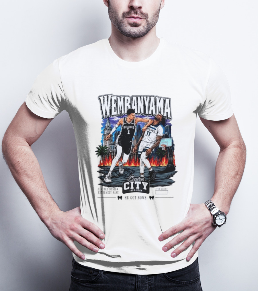 Wembanyama Spurs Center City 1995 2024 Basketball Matchup T-Shirt