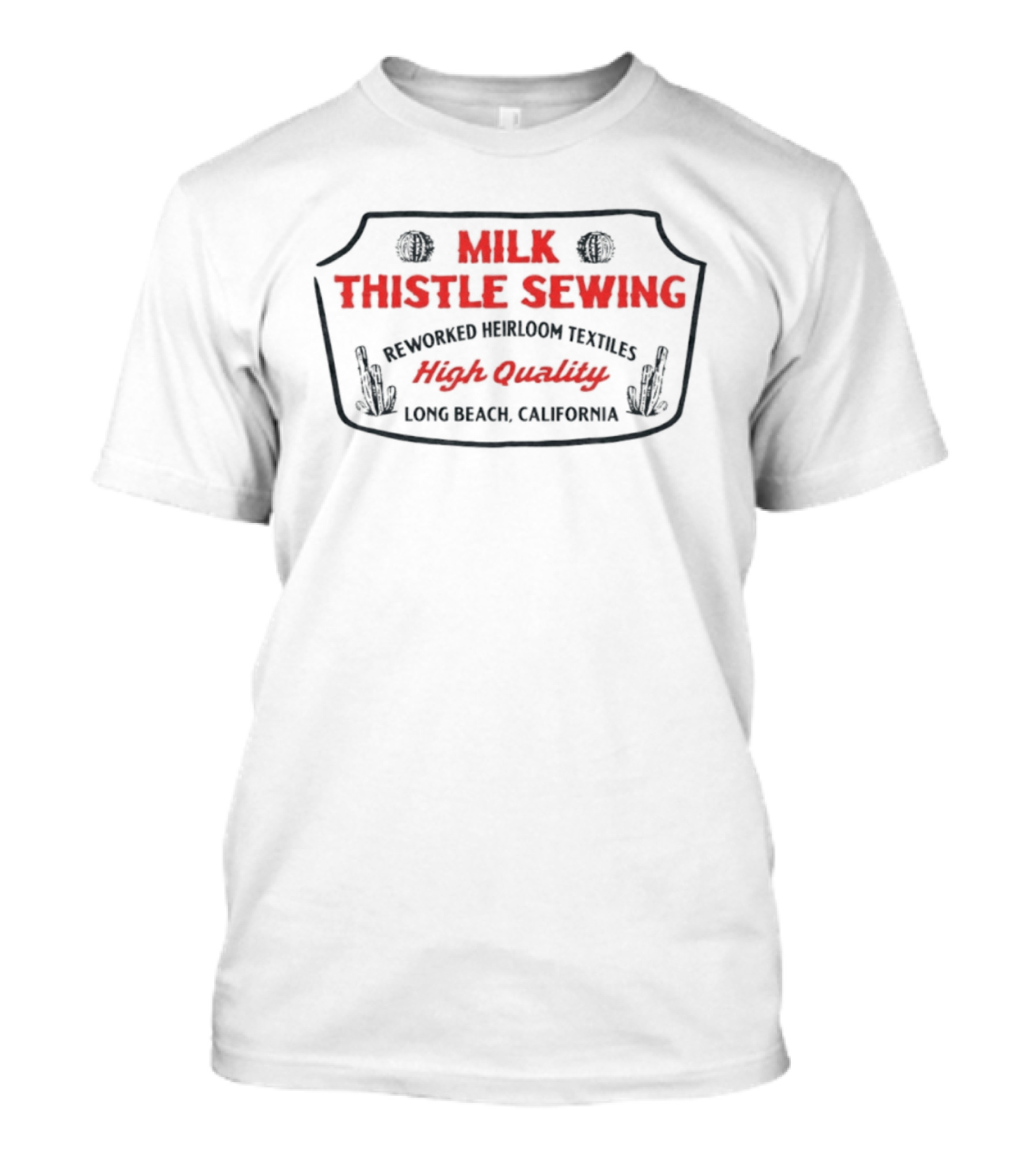 Milk Thistle Sewing Reworked Vintage Textiles High Quality Long Beach California T-Shirt