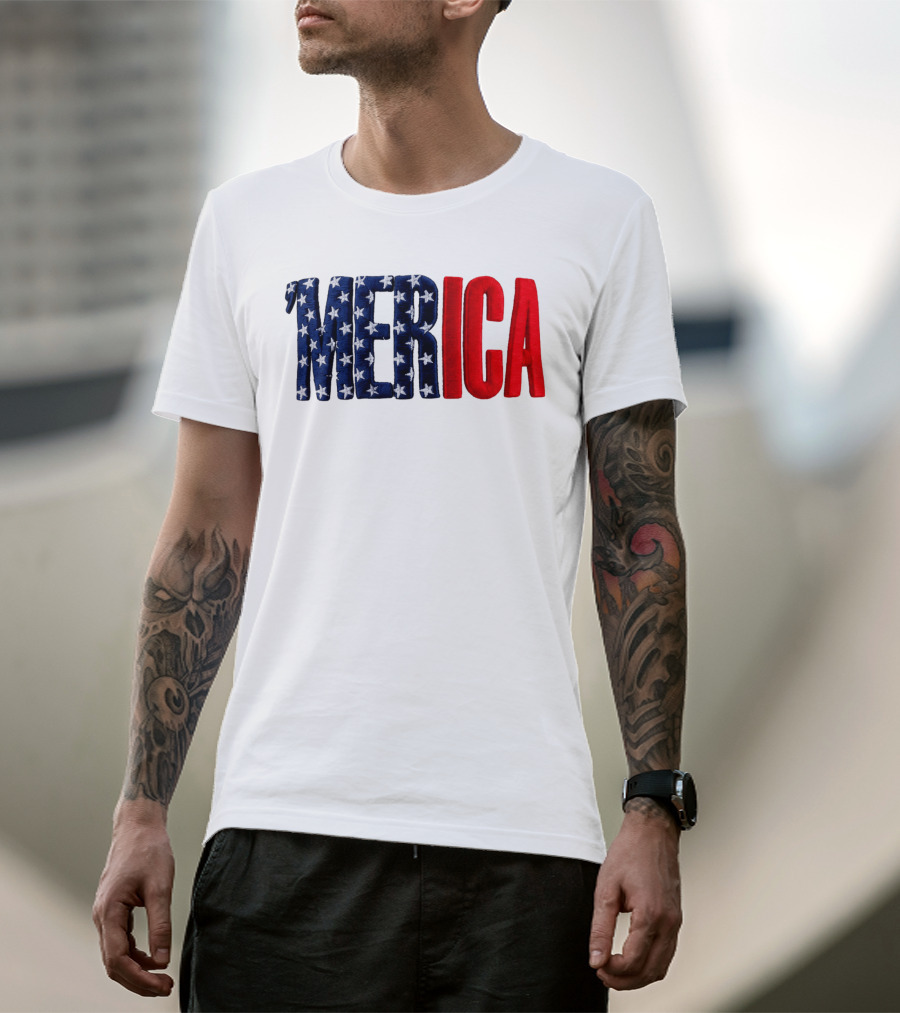 2026 USA 250th Merica Chrome White Camo Hat Stars Stripes T-Shirt