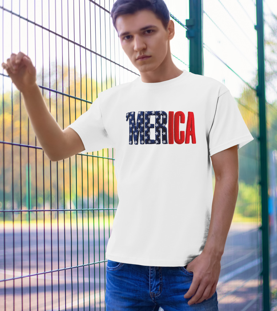 2026 USA 250th Merica Chrome White Camo Hat Stars Stripes T-Shirt