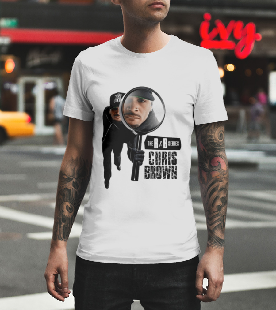 Chris Brown R&B Series Magnified Music Icon Magnifying Glass T-Shirt