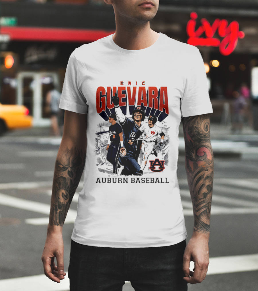 Eric Guevara Auburn Baseball Tigers Skyline T-Shirt