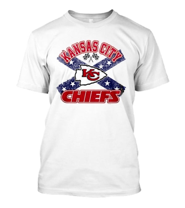 Kansas City Chiefs KC Red Logo Stars And Bars Caricature T-Shirt