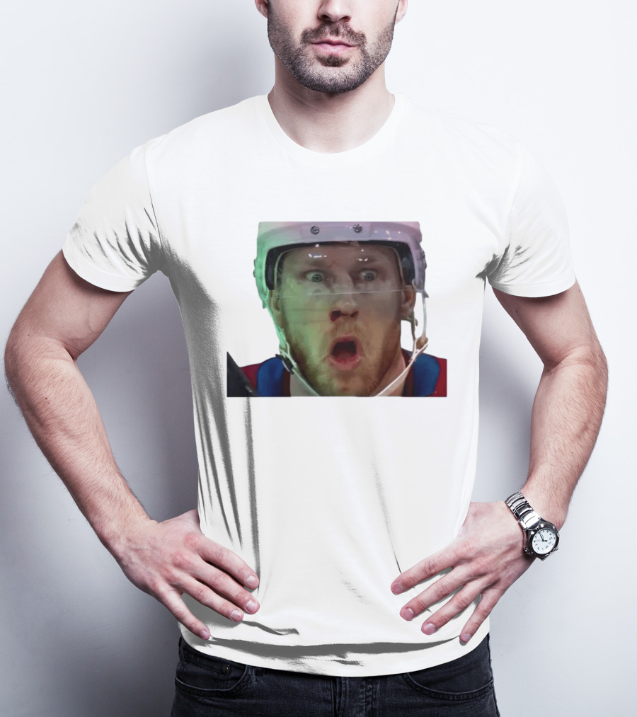 Nathan MacKinnon What The Puck Reaction Hockey T-Shirt