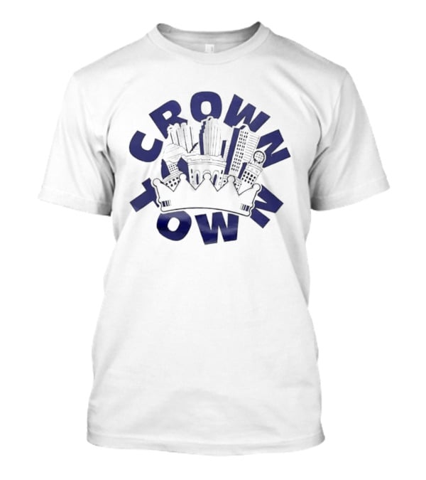 Original Charlie Hustle Crown Town Cityscape White Cap T-Shirt