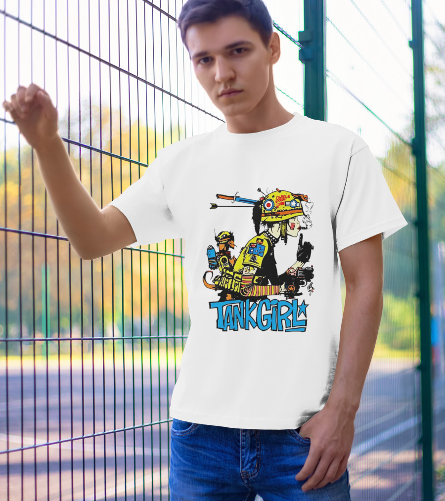 Tank Girl Vol 2 Comic Graphic With Booga And Classic Helmet T-Shirt
