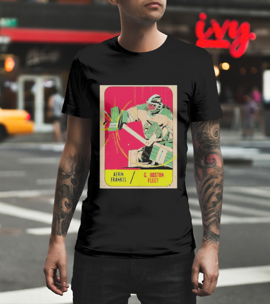 Aerin Frankel C. Boston Fleet Goalie Vintage Style Hockey Card T-Shirt