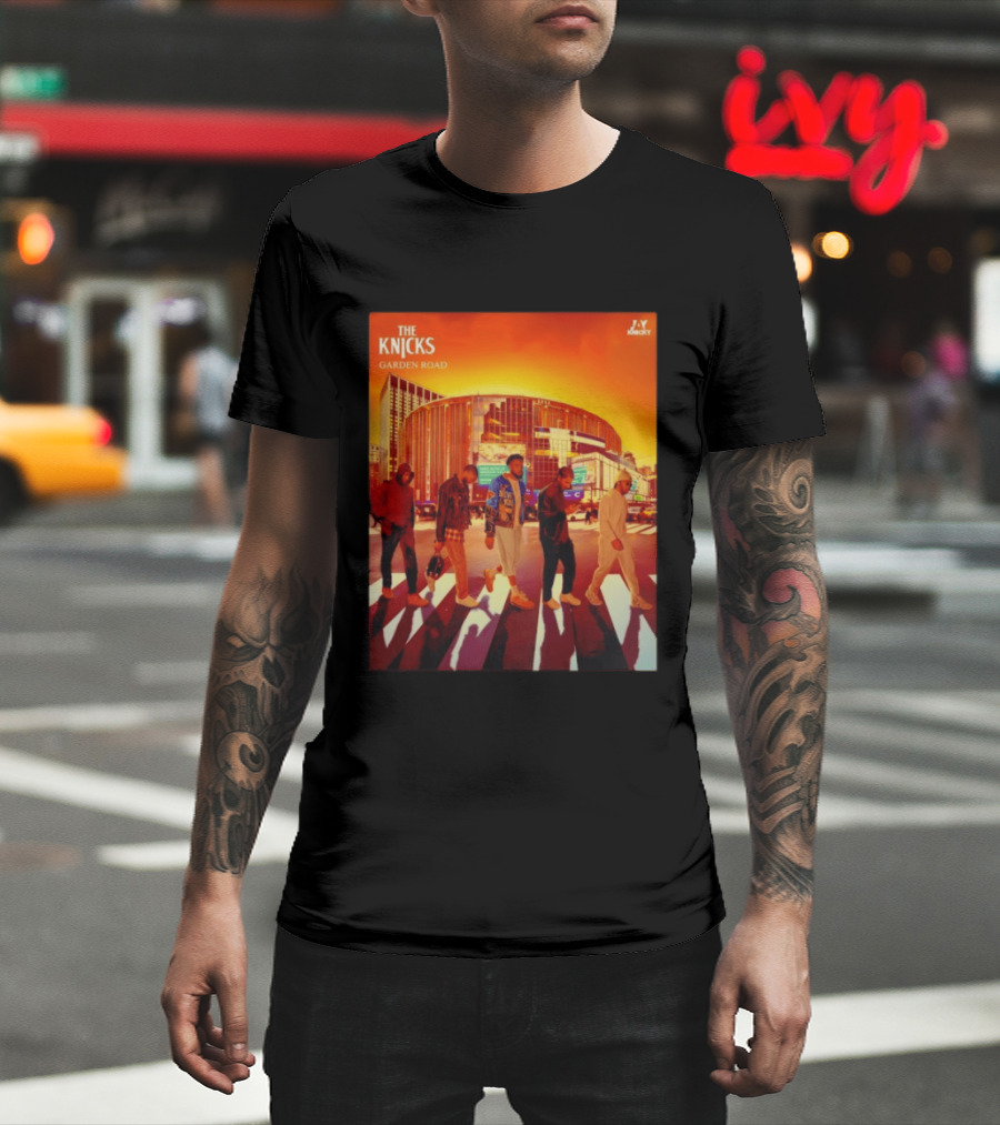The Knicks Garden Road New York Knicks Madison Square Garden Abbey Road T-Shirt