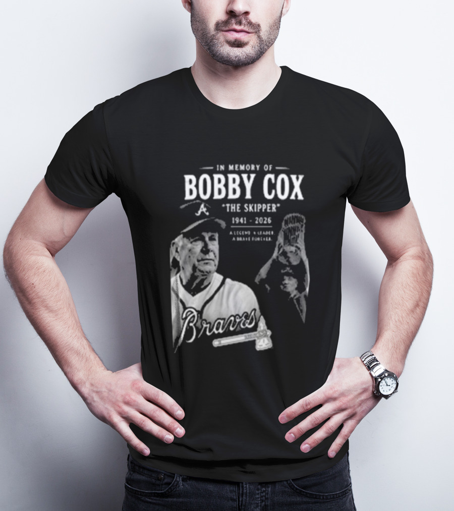 In Memory Of Bobby Cox The Skipper 1941 2026 Braves Legend Baseball Manager T-Shirt