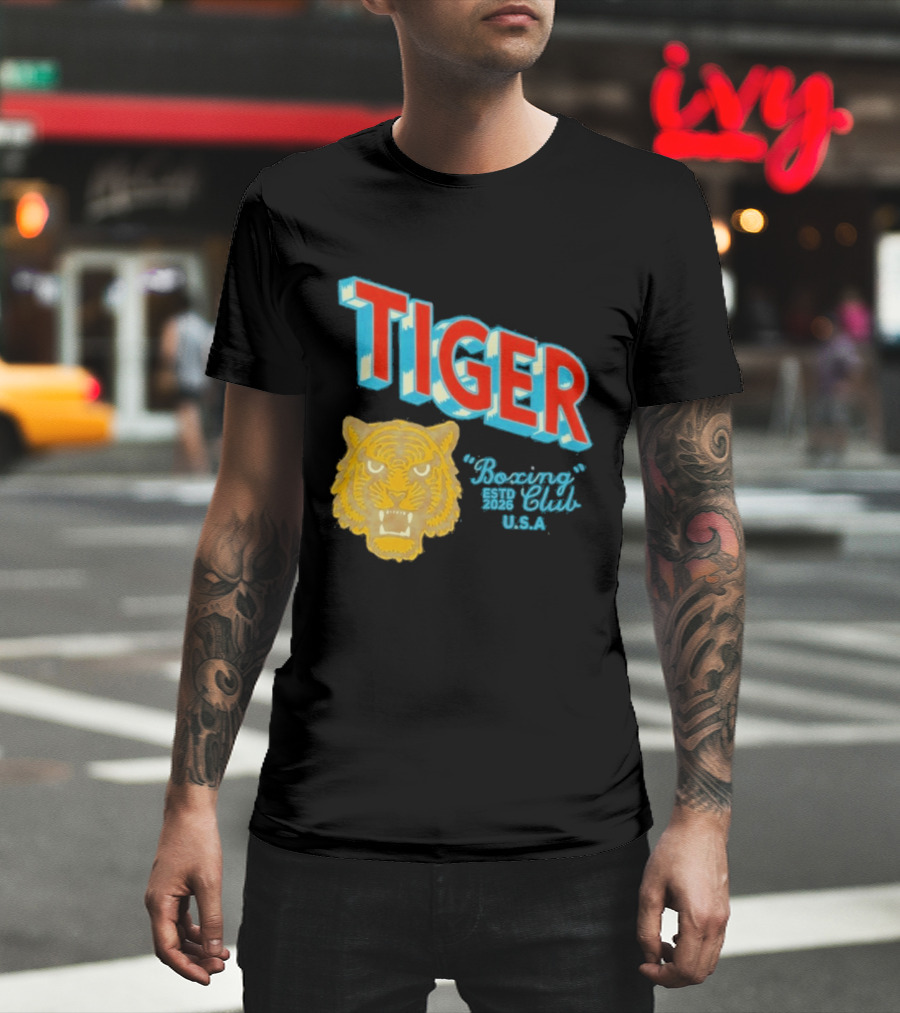 Tiger Boxing Club Estd 2026 USA Tiger Head Logo Sports Team T-Shirt