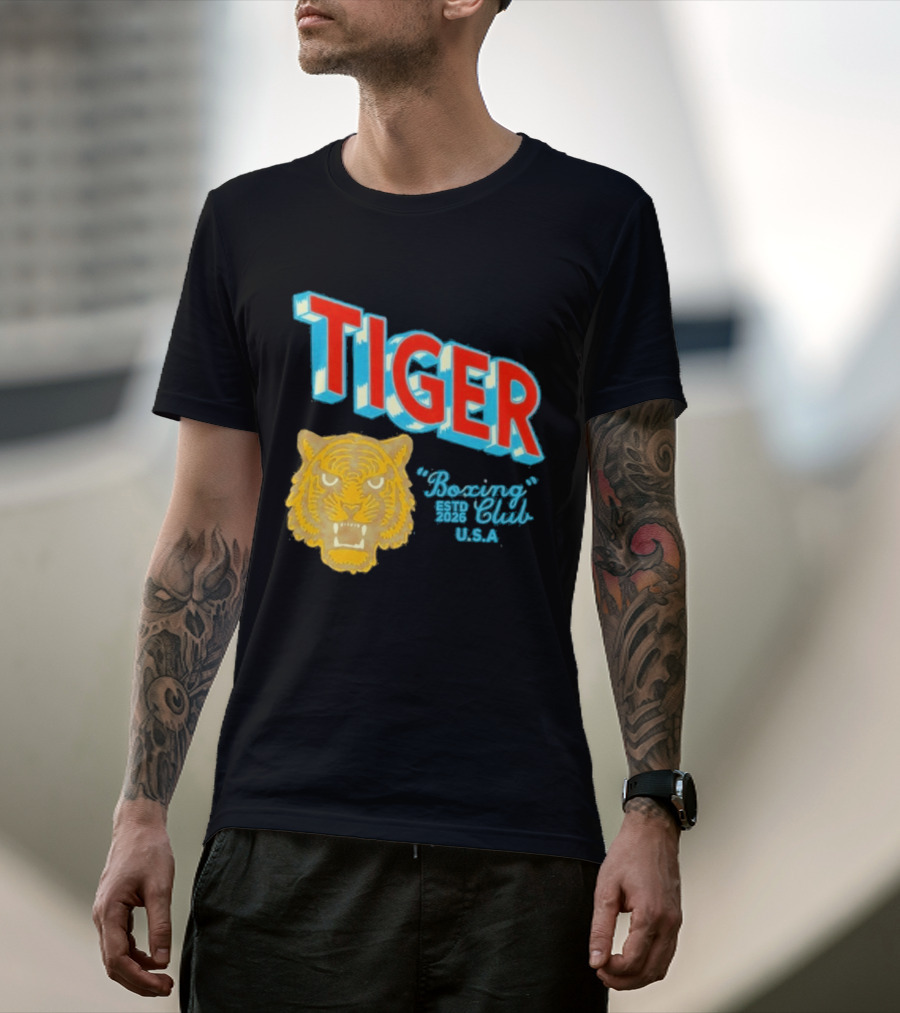 Tiger Boxing Club Estd 2026 USA Tiger Head Logo Sports Team T-Shirt