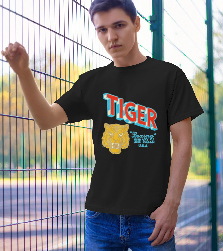 Tiger Boxing Club Estd 2026 USA Tiger Head Logo Sports Team T-Shirt