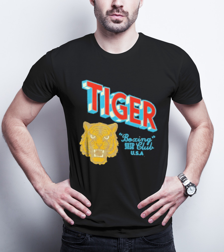 Tiger Boxing Club Estd 2026 USA Tiger Head Logo Sports Team T-Shirt