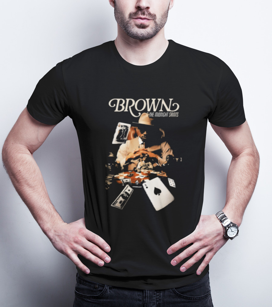 BROWN The Midnight Saints Playing Cards And Chips Explosion T-Shirt