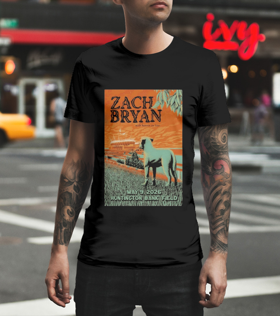 Zach Bryan Huntington Bank Field May 9 2026 With Heaven On Tour T-Shirt