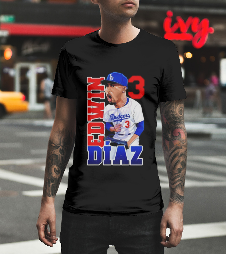 Los Angeles Dodgers Edwin Díaz Number 3 MLB Baseball 2026 T-Shirt