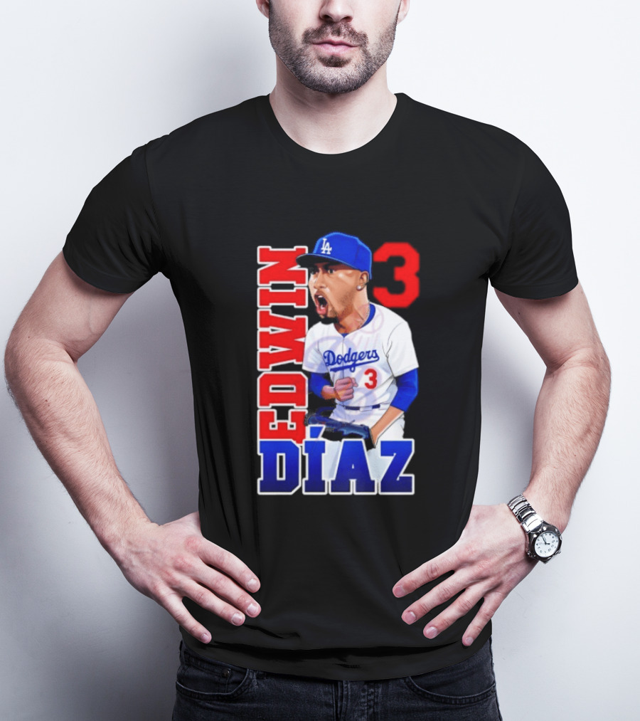Los Angeles Dodgers Edwin Díaz Number 3 MLB Baseball 2026 T-Shirt