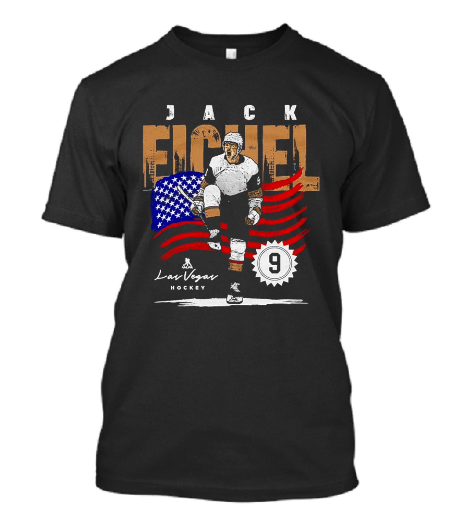 Jack Eichel American Flag Las Vegas Hockey 9 T-Shirt