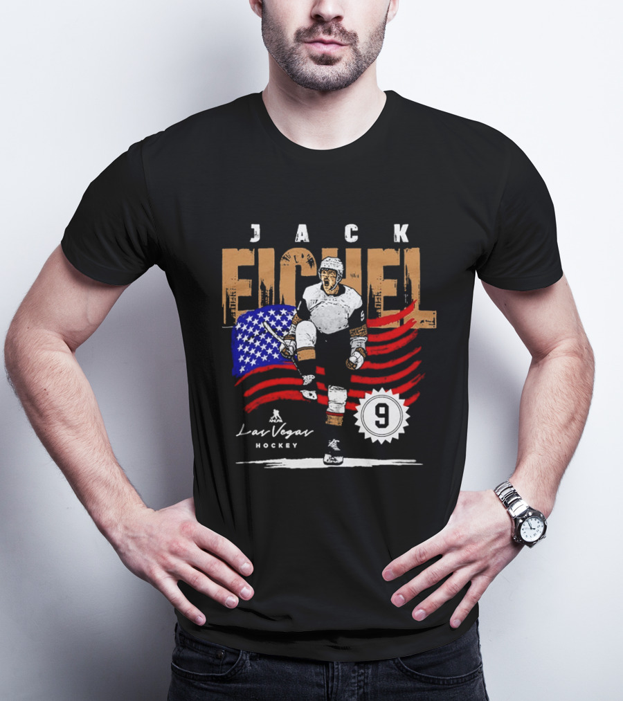 Jack Eichel American Flag Las Vegas Hockey 9 T-Shirt