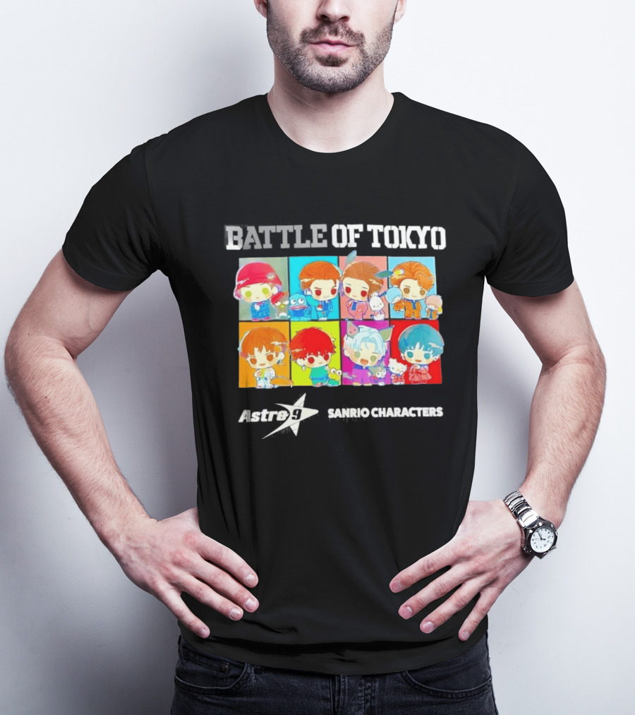 Battle Of Tokyo Astro 9 Sanrio Characters Cute Colorful Anime Collaboration T-Shirt