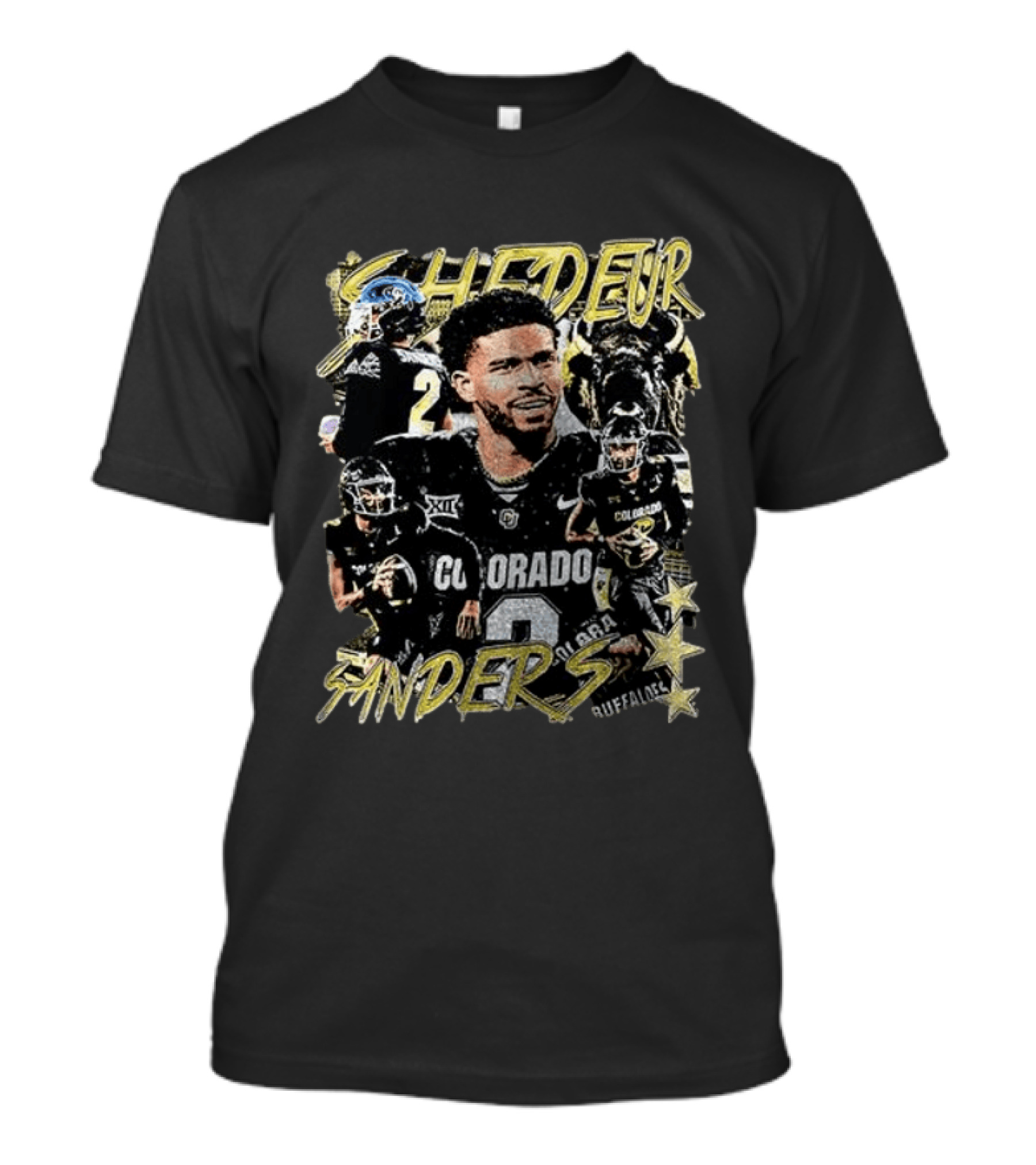 Shedeur Sanders Colorado Buffaloes Football XXL Player Collage T-Shirt