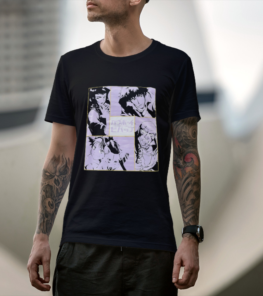 Cowboy Bebop Anime Characters Collage Faye Spike Ein Jet T-Shirt
