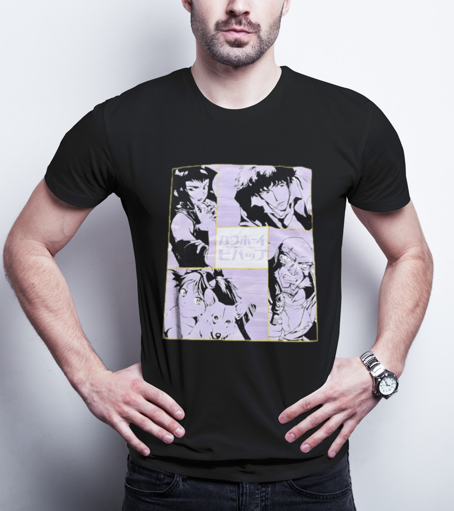 Cowboy Bebop Anime Characters Collage Faye Spike Ein Jet T-Shirt