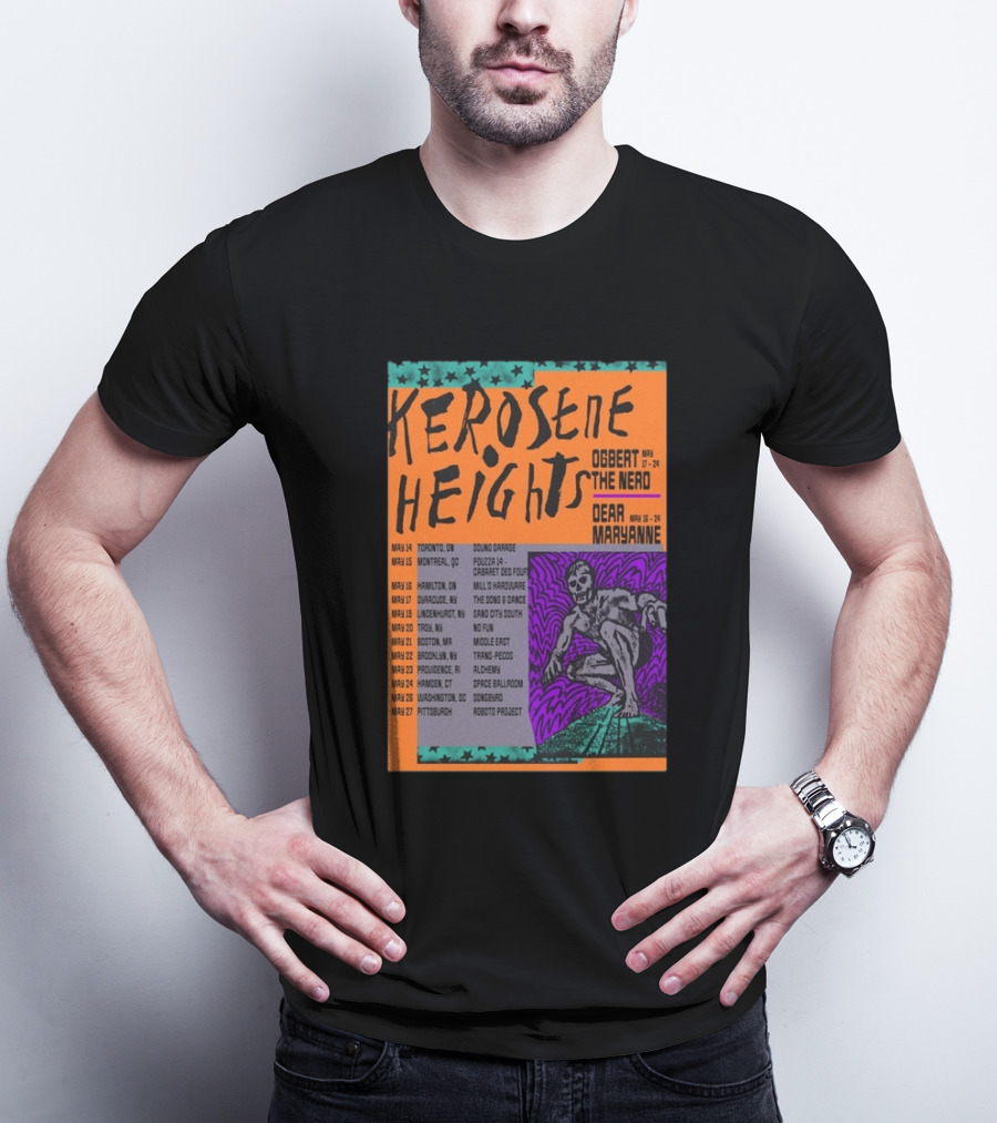 Kerosene Heights Tour 2026 Ogbert The Nerd Dear Maryanne Concert Dates And Locations T-Shirt