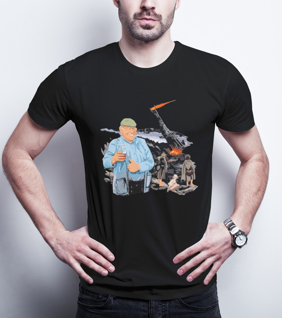 Fred Dibnah Thumbs Up At Mount Doom By Jim'll Paint It T-Shirt