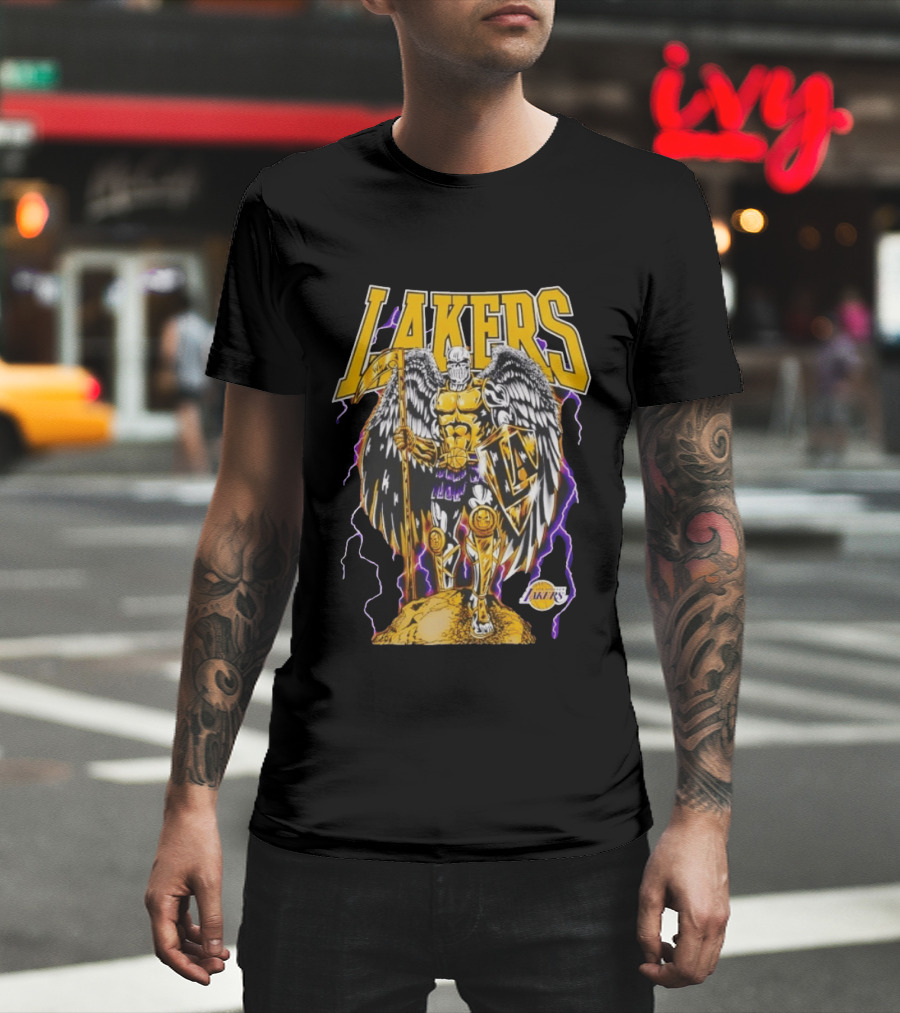 Los Angeles Lakers Warren Lotas Angel Of The City Warrior T-Shirt