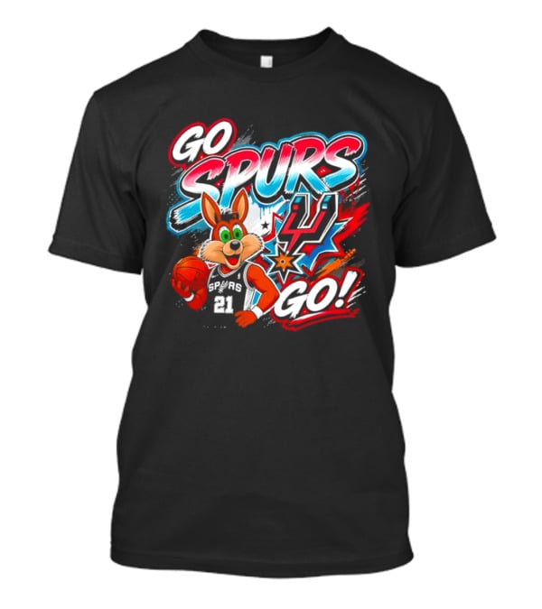 Go Spurs Go Coyote Basketball Team Spirit Graffiti T-Shirt