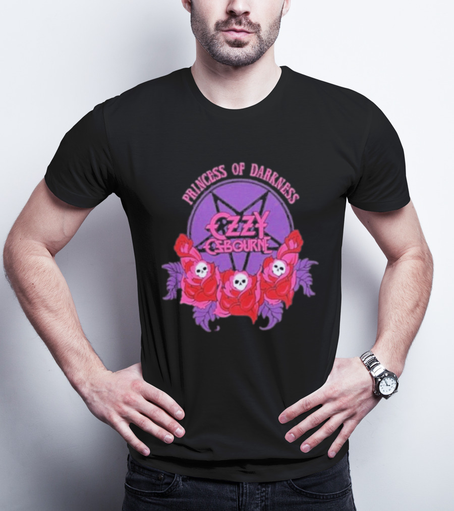 Ozzy Osbourne Princess Of Darkness Roses Skulls T-Shirt