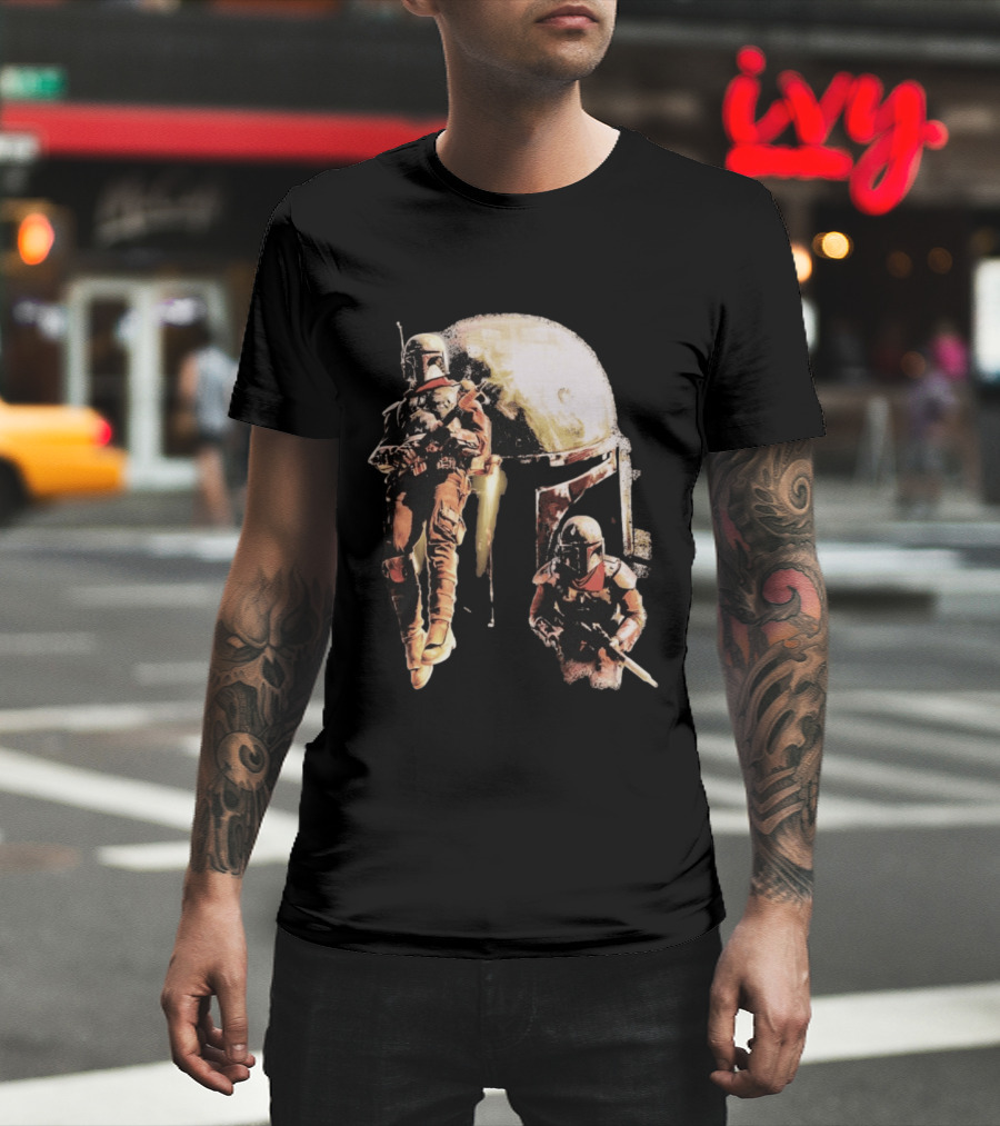 Star Wars Cobb Vanth Mandalorian Collage Forge Helmet T-Shirt