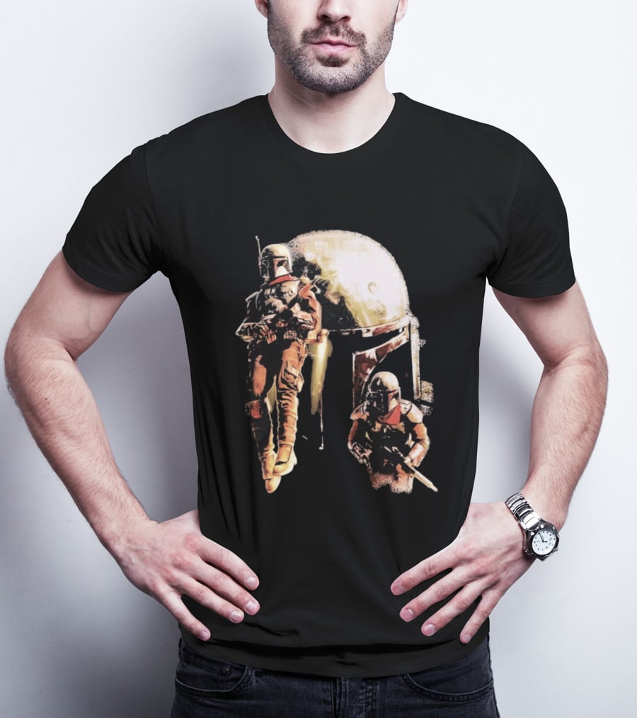 Star Wars Cobb Vanth Mandalorian Collage Forge Helmet T-Shirt
