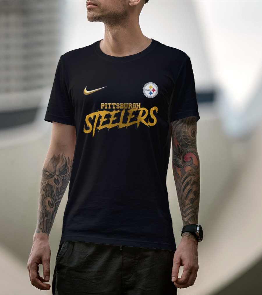 Pittsburgh Steelers Nike Puss In Boots Fear Me If You Dare Cartoon T-Shirt