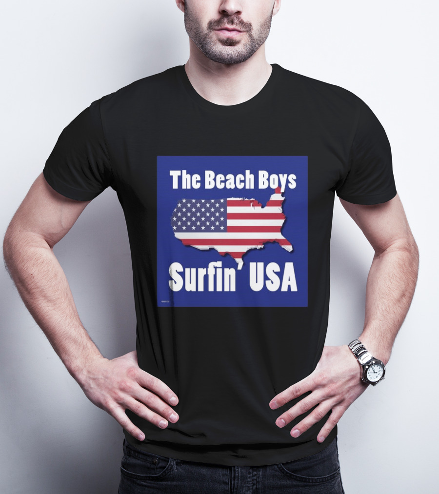 The Beach Boys Surfin' USA American Flag Map T-Shirt