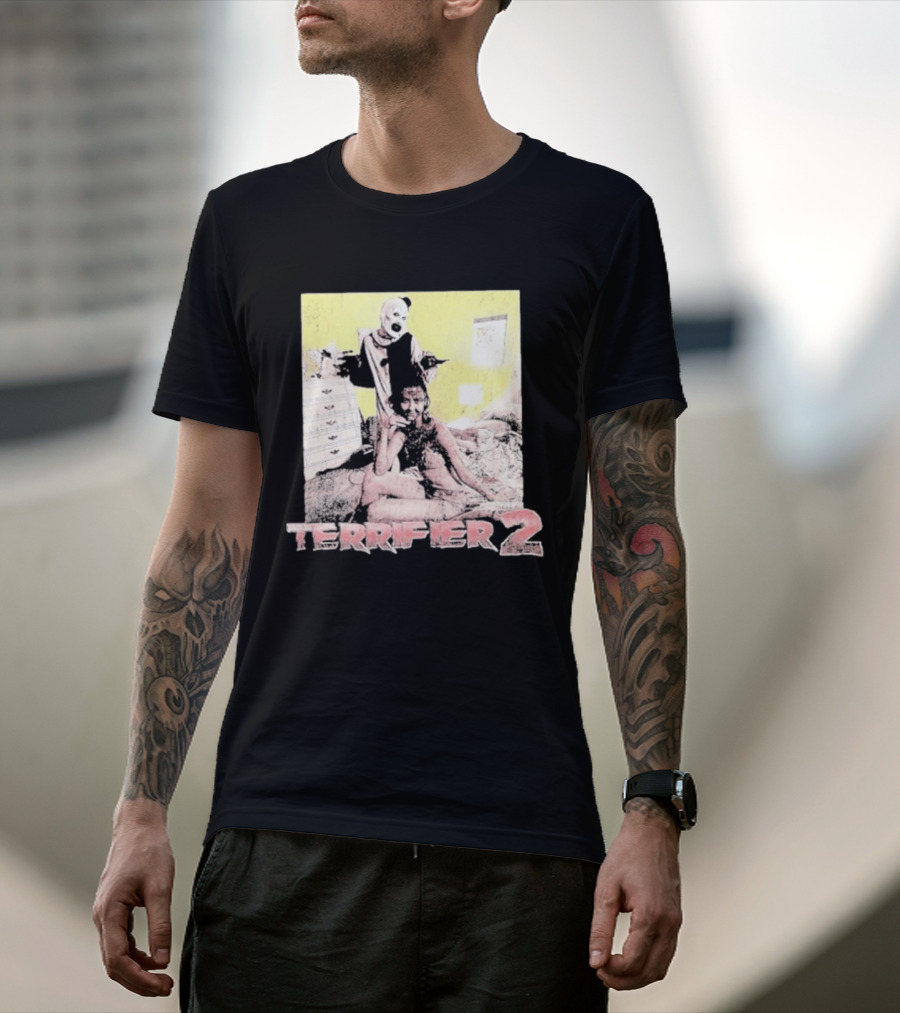 Terrifier 2 Art The Clown Scene Horror Movie T-Shirt