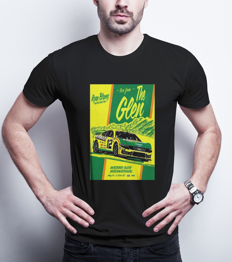 Ryan Blaney Live From The Glen Watkins Glen International May 10 3:00pm ET NASCAR Race Team Menards Pennzoil Car 12 T-Shirt