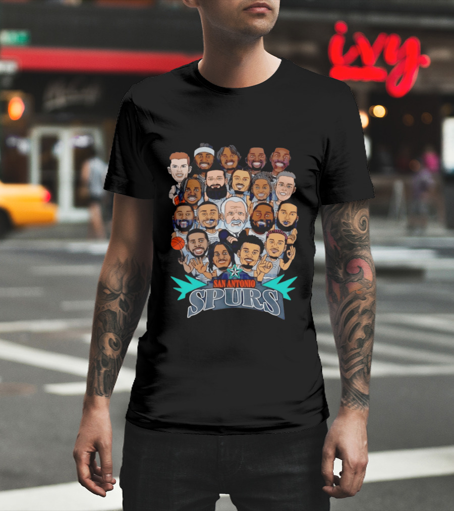 San Antonio Spurs Caricature Team Roster 2026 T-Shirt