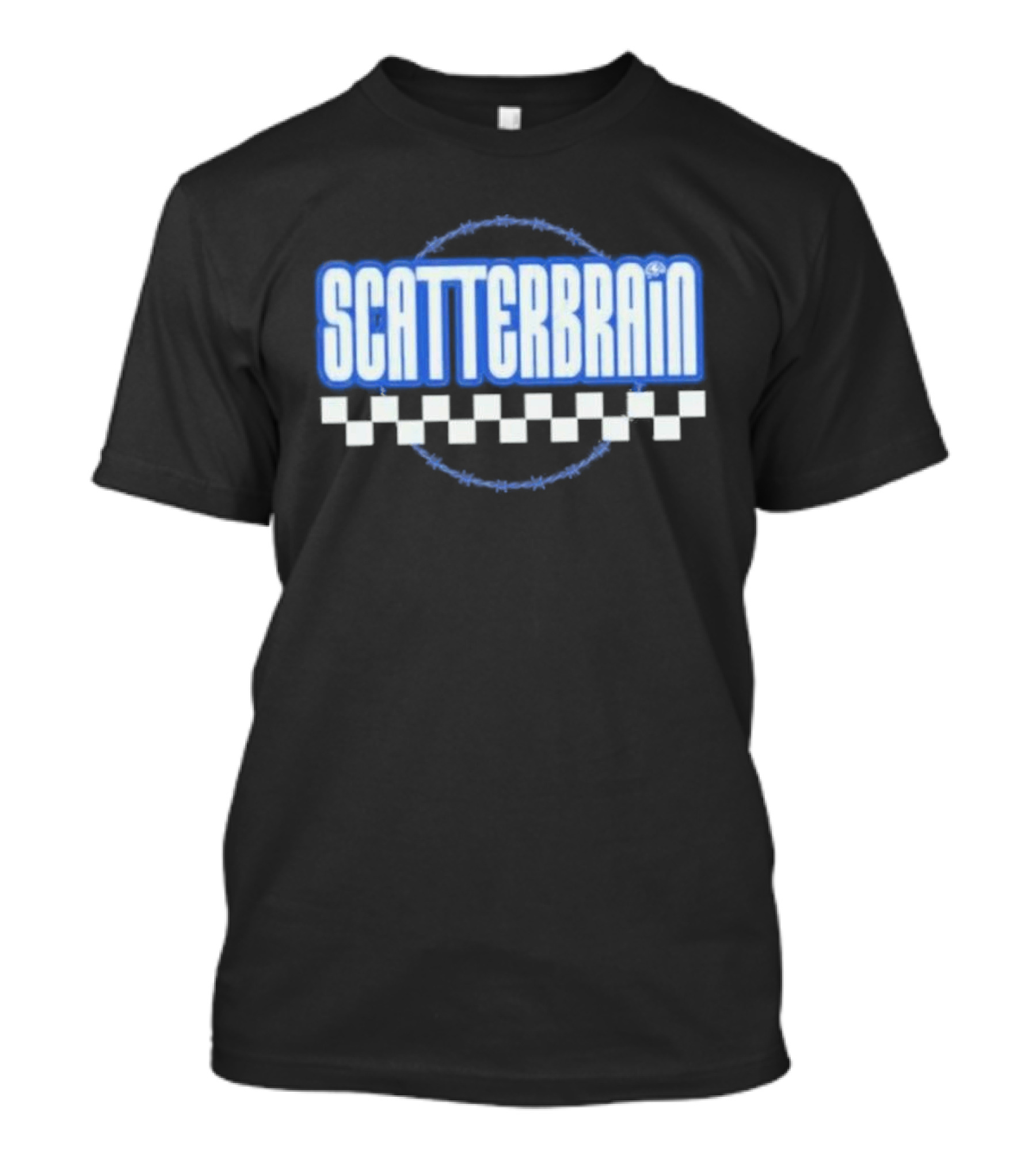 Scatterbrain Magazine Blue Checkered T-Shirt