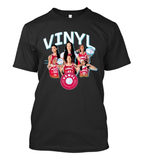 Vinyl Basketball Club Player Team Spirit With Basketball Stars T-Shirt