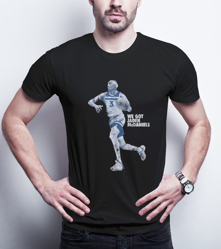 Jaden McDaniels Timberwolves Basketball Star Number 3 T-Shirt