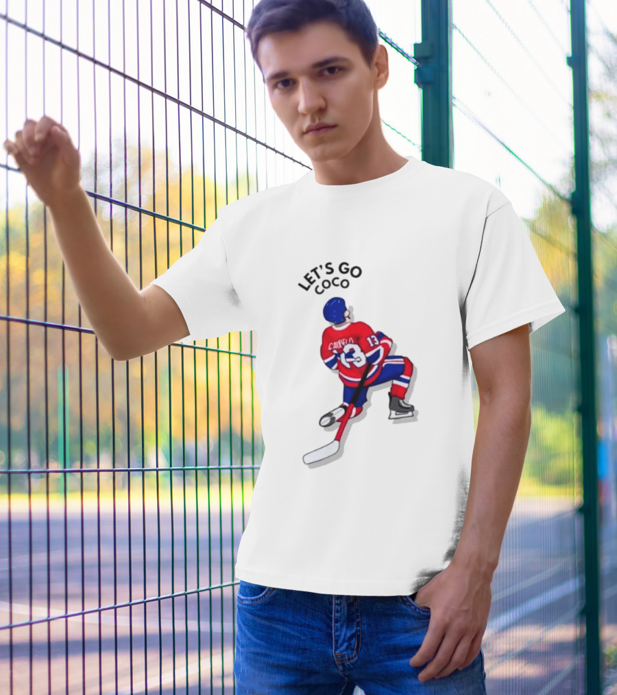 Caufield 13 Let's Go Coco Montreal Canadiens Hockey Player T-Shirt